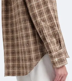 RÓHE Checked Bouclé Cotton And Silk-blend Overshirt
