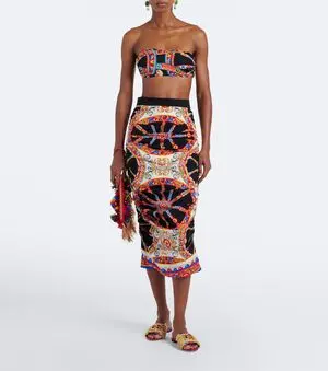 Dolce & Gabbana Caretto Silk-blend Midi Skirt