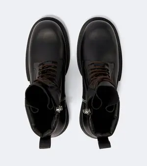 Rick Owens Army Gabe Leather Combat Boots - Black