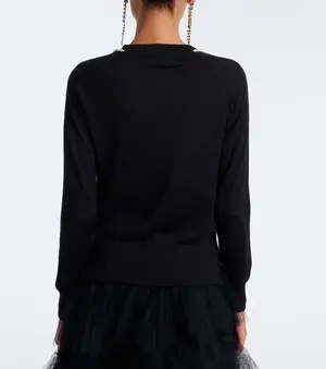 Simone Rocha Embellished Wool And Silk Cardigan