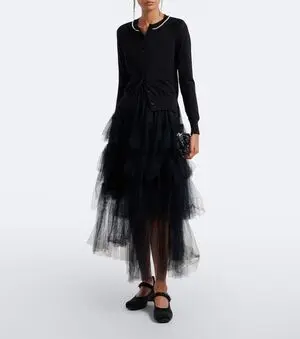 Simone Rocha Embellished Wool And Silk Cardigan