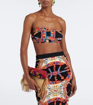 Dolce & Gabbana Carretto Print Bandeau Top - Multicoloured