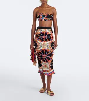 Dolce & Gabbana Carretto Print Bandeau Top - Multicoloured
