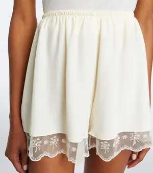 Simone Rocha Lace-trimmed Satin Shorts