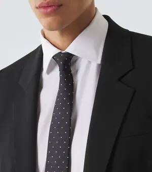 Saint Laurent Polka-dot Silk Jacquard Tie