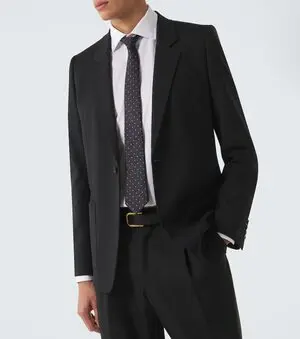 Saint Laurent Polka-dot Silk Jacquard Neck Tie - Blue