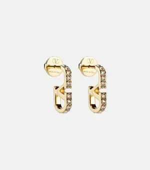 Valentino Garavani Vlogo Swarovski® Embellished Drop Earrings - Gold