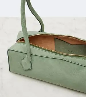 Alaïa Le Teckel Medium Suede Shoulder Bag - Green