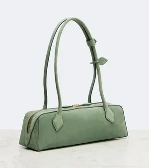 Alaïa Le Teckel Medium Suede Shoulder Bag - Green