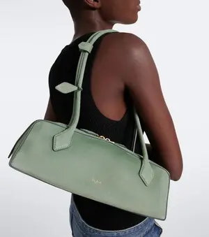 Alaïa Le Teckel Medium Suede Shoulder Bag - Green