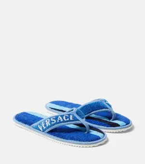 Versace Striped Slippers - Blue