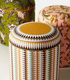 La DoubleJ Baba' Printed Canvas Pouf