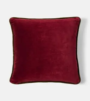LES-OTTOMANS Embroidered Cotton Velvet Cushion