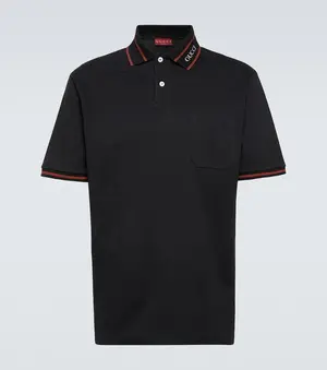 Gucci Cotton-blend Piqué Polo Shirt - Black