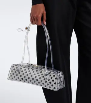Alaïa Le Teckel Medium Polka-dot Shoulder Bag - White