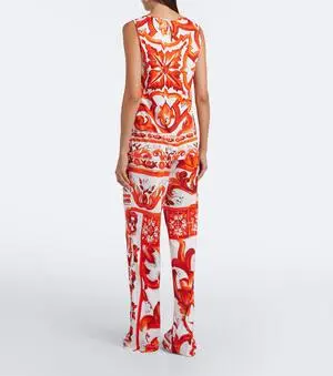 Dolce & Gabbana Majolica Print Wide-leg Trousers
