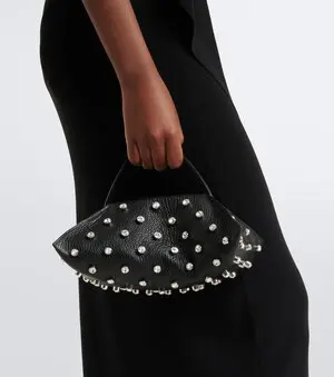 Altuzarra Origami Mini Embellished Leather Top-handle Bag - Black