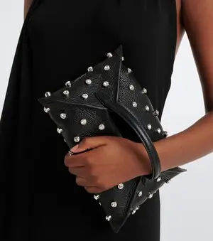 Altuzarra Origami Mini Embellished Leather Top-handle Bag - Black