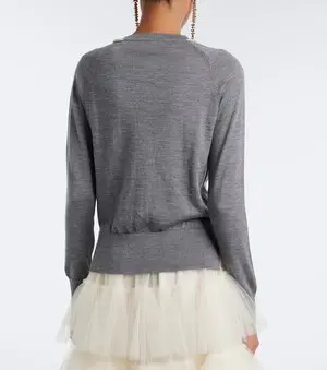 Simone Rocha Embellished Wool And Silk Cardigan
