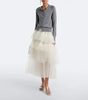 Simone Rocha Embellished Wool And Silk Cardigan