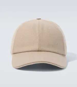 Eleventy Baseball Cap In Wool, Silk, And Cashmere - Beige