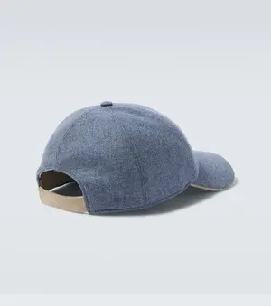 Eleventy Baseball Cap In Wool, Silk, And Cashmere - Blue