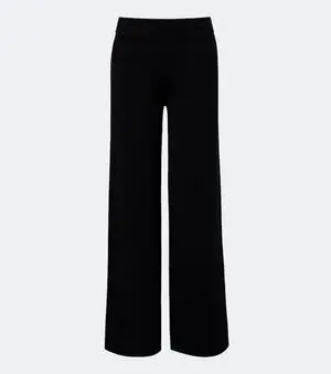 Jardin Des Orangers Virgin Wool And Cashmere Wide-leg Pants - Black