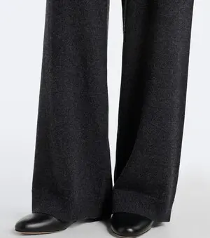 Jardin Des Orangers Virgin Wool And Cashmere Wide-leg Pants - Grey