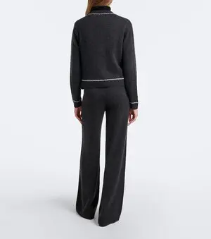 Jardin Des Orangers Virgin Wool And Cashmere Wide-leg Pants - Grey