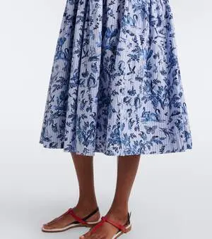 Erdem Printed Cotton Poplin Midi Dress