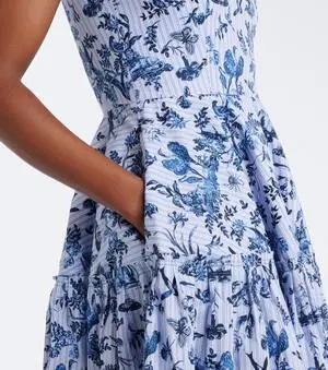 Erdem Printed Cotton Poplin Midi Dress