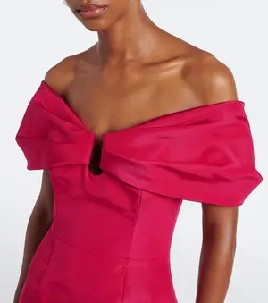 Carolina Herrera Off-shoulder Silk Faille Cocktail Dress