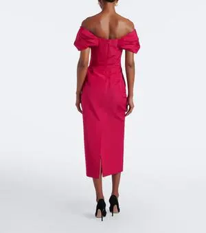 Carolina Herrera Off-shoulder Silk Faille Cocktail Dress