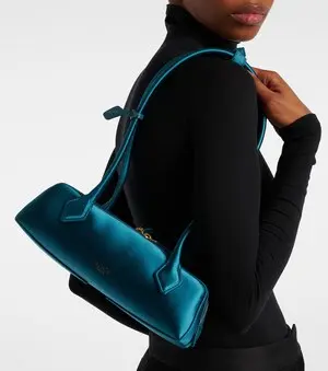 Alaïa Le Teckel Small Satin Shoulder Bag - Blue