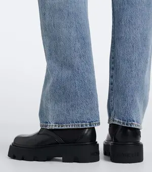 Moncler Aurea Quilted Leather Combat Boots