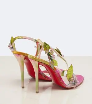 CHRISTIAN LOUBOUTIN Embellished Satin Sandals