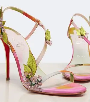CHRISTIAN LOUBOUTIN Embellished Satin Sandals