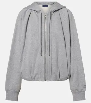 Sportmax Cotton-blend Jersey Hoodie - Grey