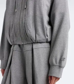 Sportmax Cotton-blend Jersey Hoodie - Grey