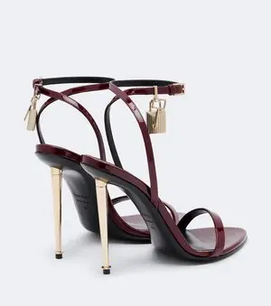 TOM FORD Padlock Patent Leather Stiletto Sandals