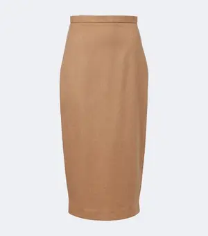 Max Mara Camel Hair Midi Skirt - Beige
