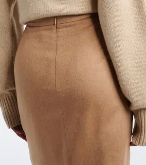 Max Mara Camel Hair Midi Skirt - Beige