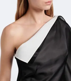 RÓHE Draped One-shoulder Silk Top