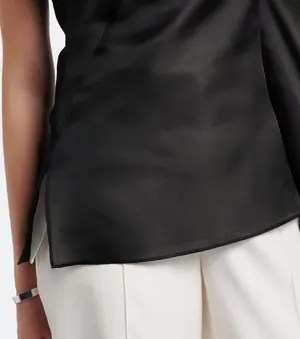 RÓHE Draped One-shoulder Silk Top
