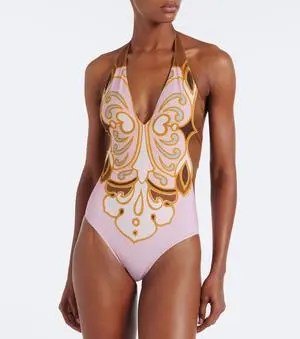 La DoubleJ Printed Halterneck Swimsuit - Multicoloured