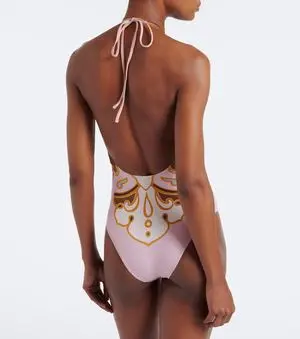 La DoubleJ Printed Halterneck Swimsuit - Multicoloured
