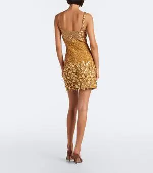 LA FUORI Sequined Mini Dress - Gold