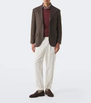 Brunello Cucinelli Prince Of Wales Check Cashmere Blazer
