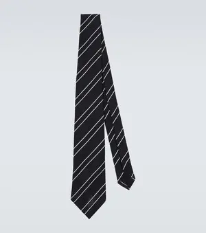 Dunhill Striped Silk Neck Ties - Blue