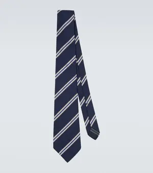 Dunhill Striped Silk Neck Ties - Blue
